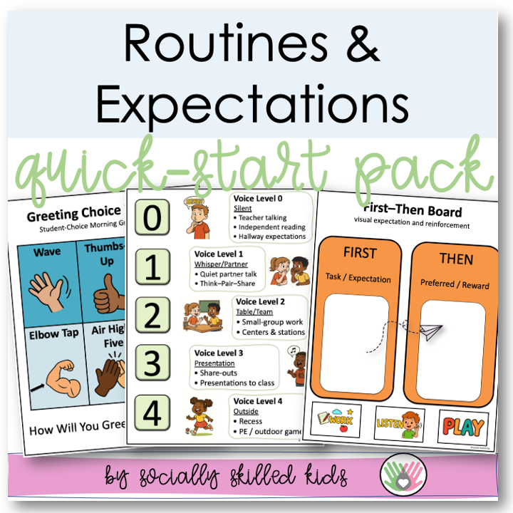 Following Routines and Expectations, Quick-Start Pack – Socially ...