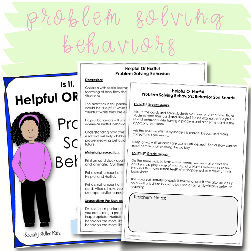 Problem Solving Behaviors | Differentiated Activities For K-5th ...