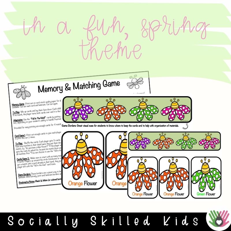 Memory and Matching Games | Spring Themed – Socially Skilled Kids