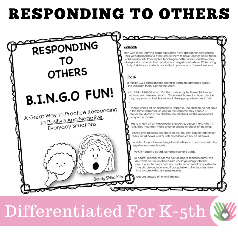 Responding To Others BINGO || Positive And Negative Scenarios ...
