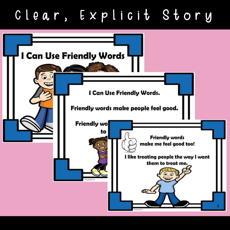 I Can Use Friendly Words | Social Skills Story and Activities | For K ...