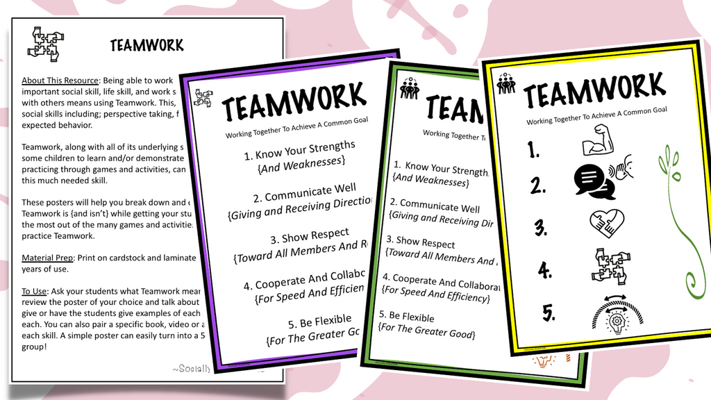 'Teamwork' Activity Pack – Socially Skilled Kids