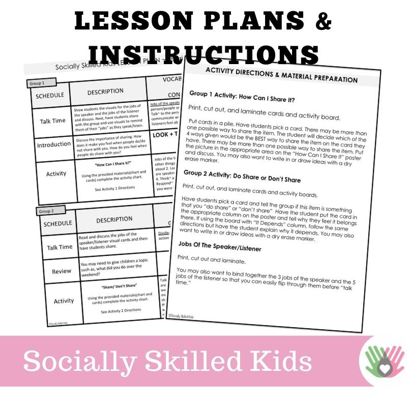 SHARING | Lesson Plans and Activities For K-2nd – Socially Skilled Kids