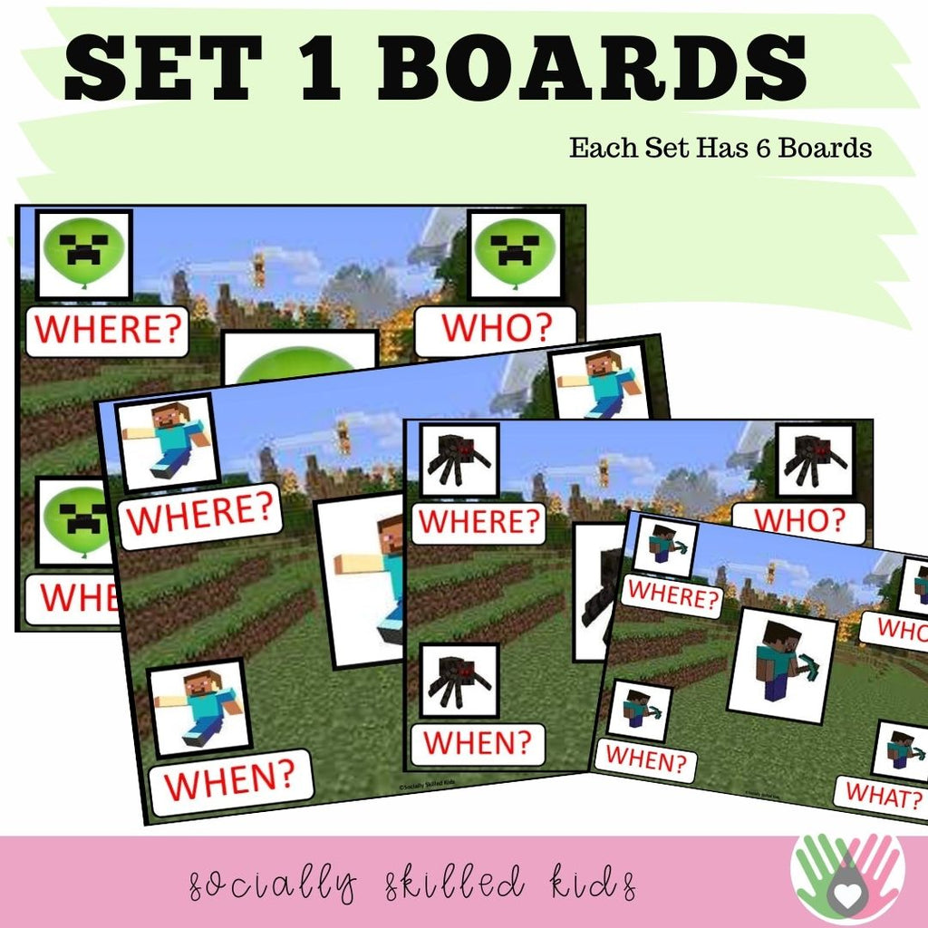 "WH" Question Activity Boards | Set 1 – Socially Skilled Kids