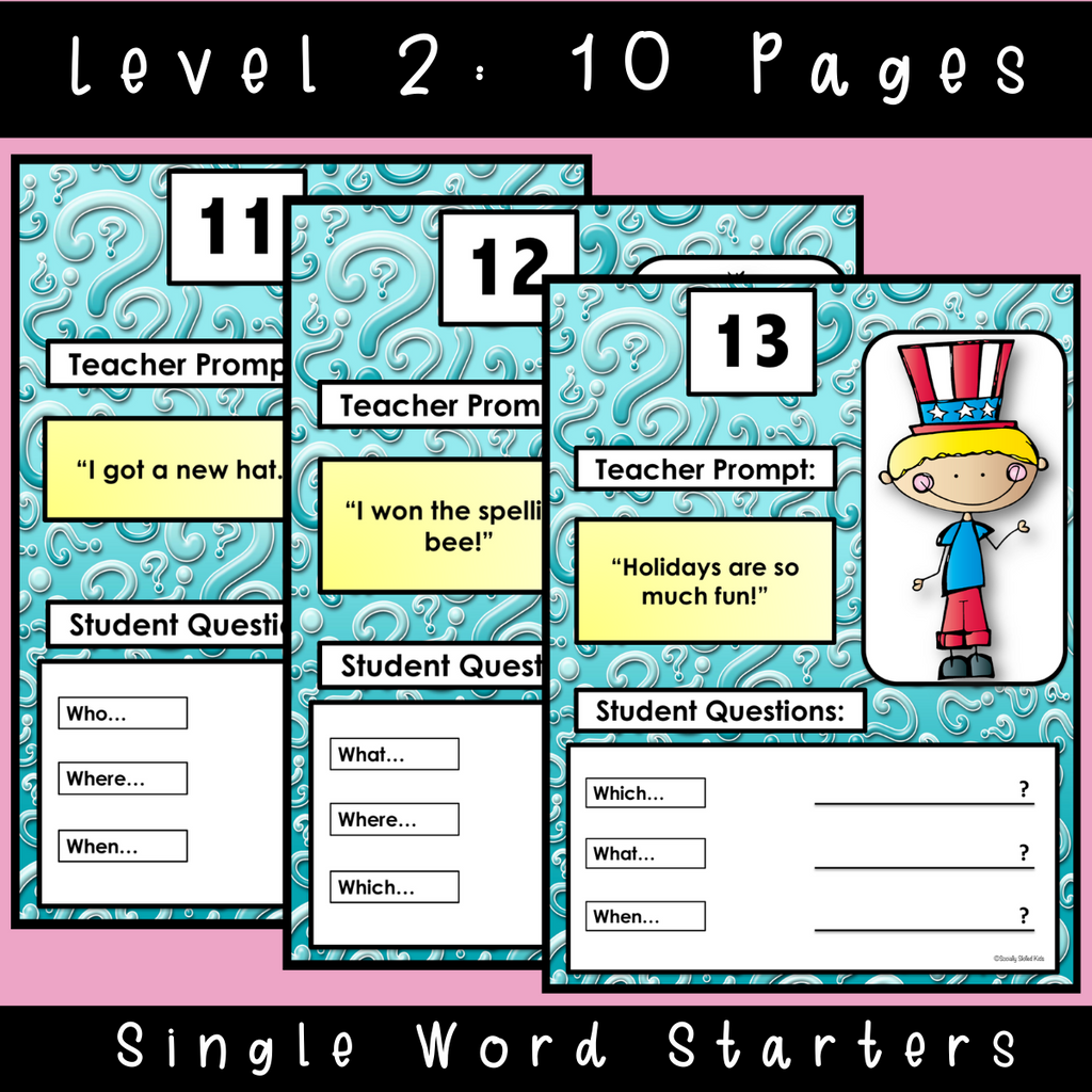 "WH" Question Prompts | High Color Version – Socially Skilled Kids