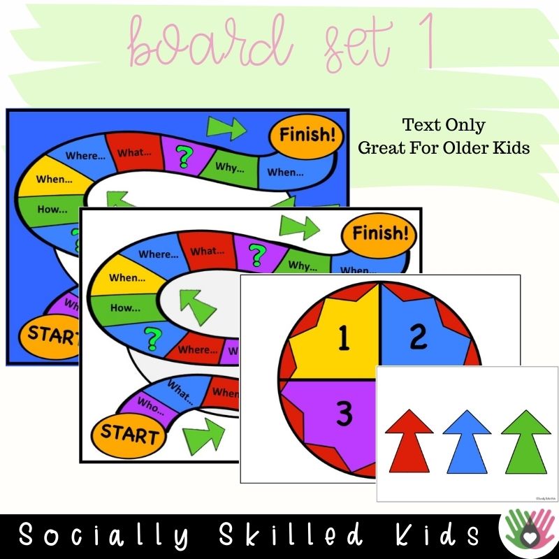 "WH" Questions | Differentiated Board Games – Socially Skilled Kids