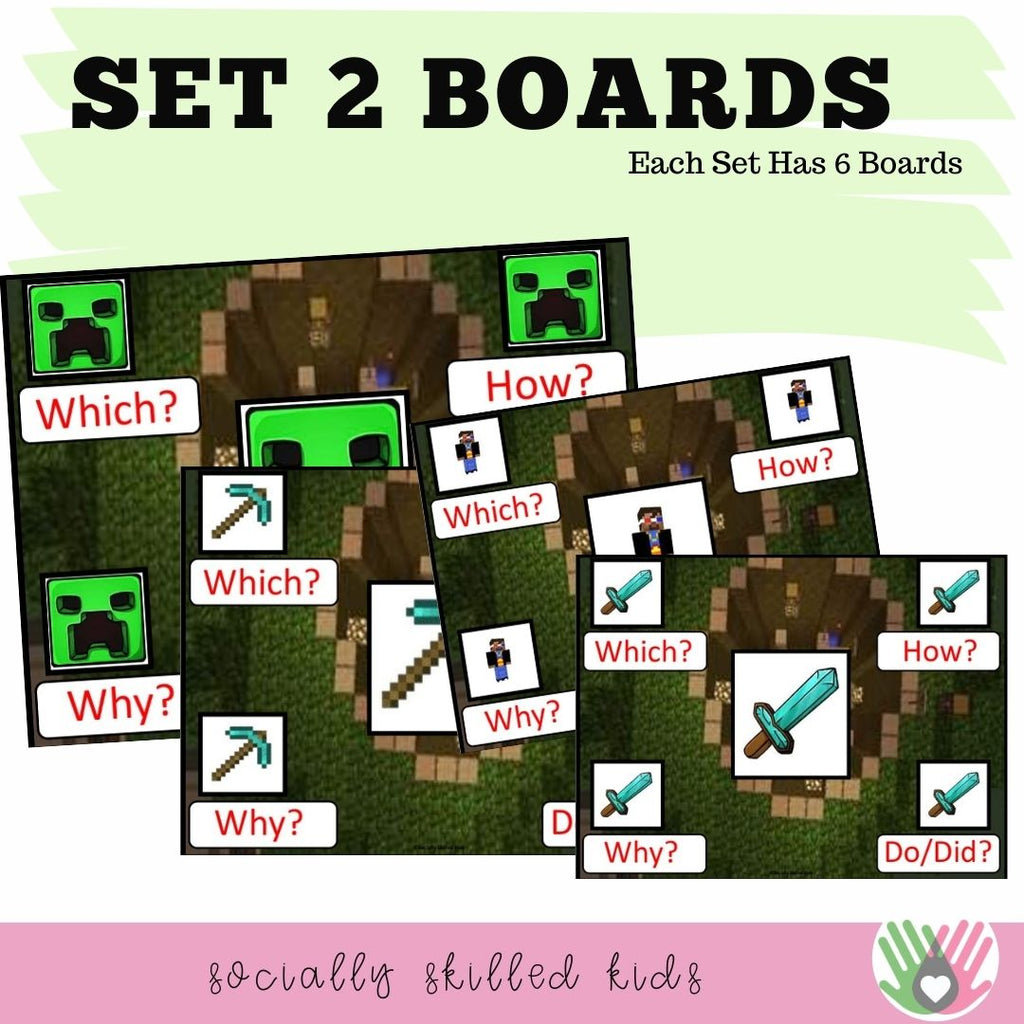 "WH" Question Activity Boards | Set 1 – Socially Skilled Kids