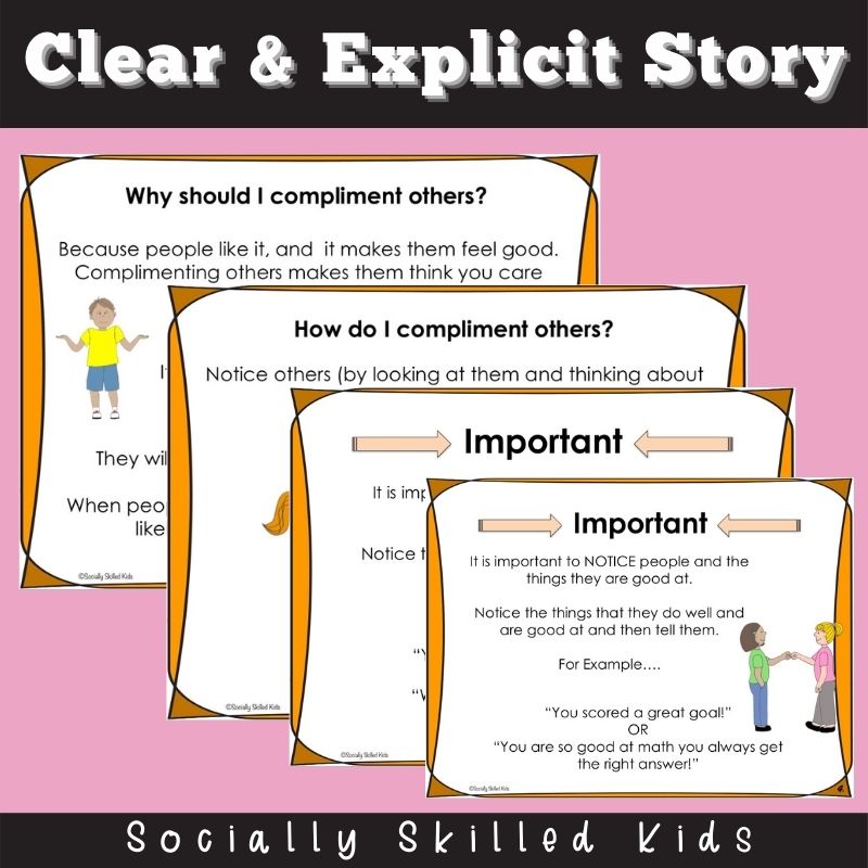 Complimenting Others | Social Skills Story & Activities – Socially ...