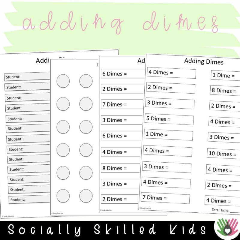 Adding Coin Values | Worksheets For Automaticity – Socially Skilled Kids