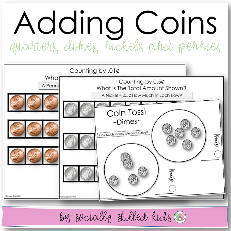 Adding Coins | Worksheets To Identify And Add – Socially Skilled Kids