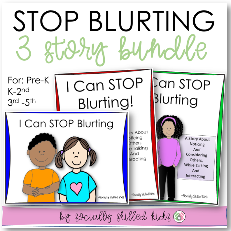 I Can Stop Blurting | Social Skills Story & Activity BUNDLE | For Boys ...