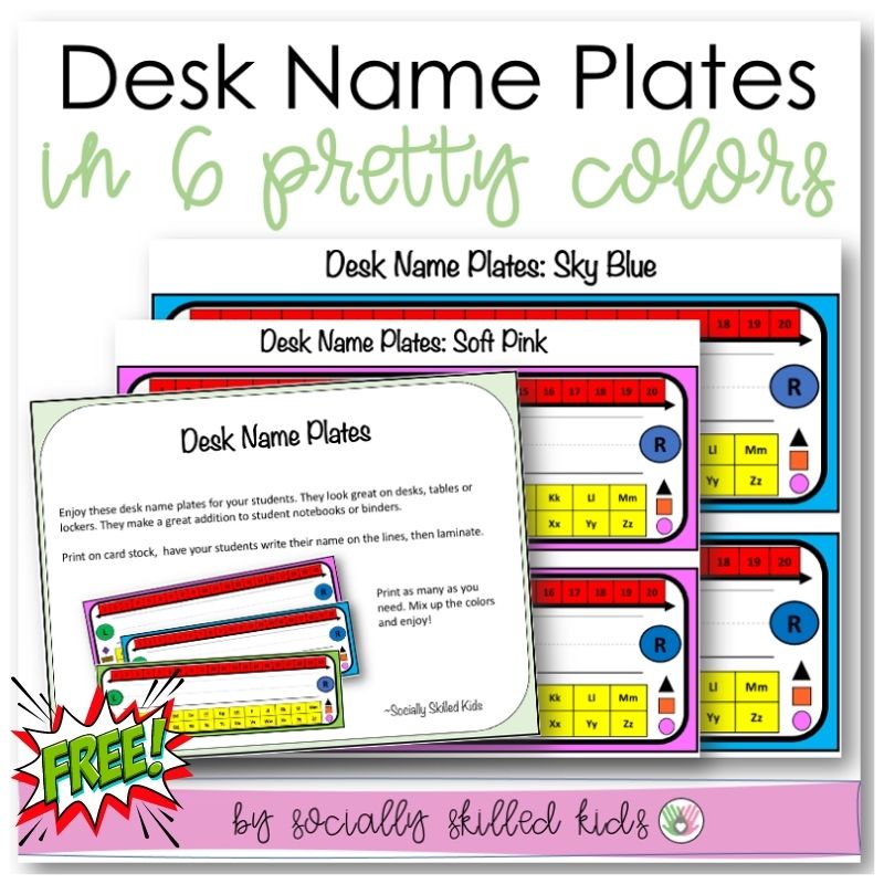 Student Desk Name Plates – Socially Skilled Kids