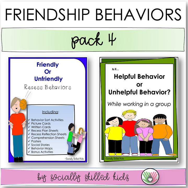 Friendship Behavior Activities | Pack 4 | Recess and Cooperation ...
