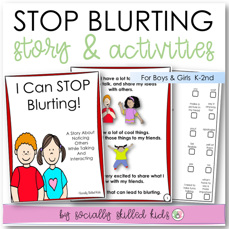 I Can Stop Blurting | Social Skills Story and Activities | For Boys an ...