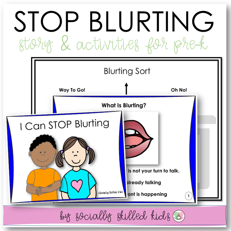 I Can Stop Blurting | Social Skills Story & Activity BUNDLE | For Boys ...