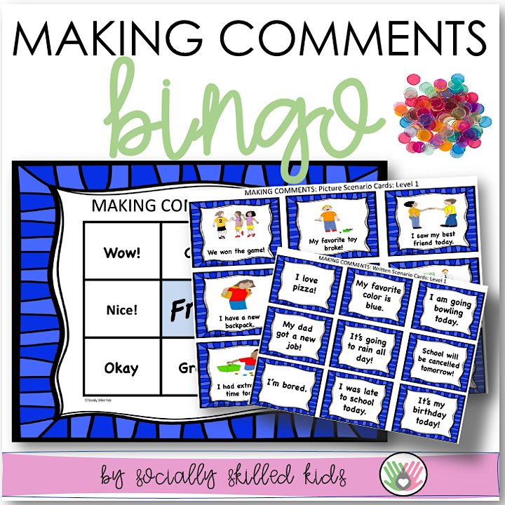 Making Comments BINGO! | Social Skills Activity For K-5th – Socially ...