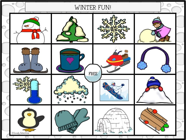 Winter Fun BINGO | Differentiated BINGO Game For K-5th – Socially ...