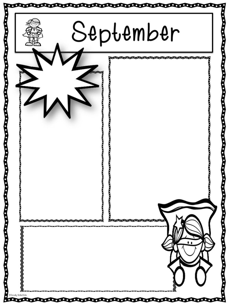 NEWSLETTERS Superhero Theme | September To June | Black and White Vers ...
