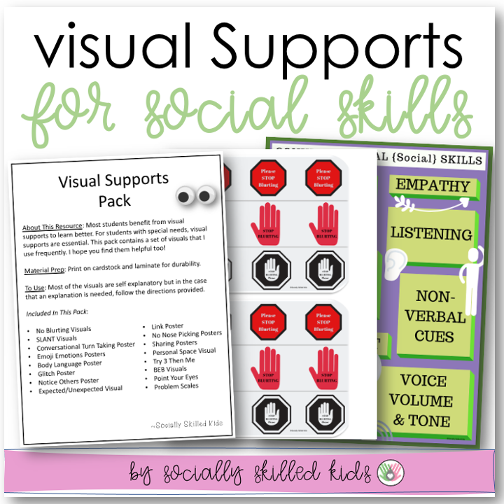 'Visual Supports' Activity Pack – Socially Skilled Kids