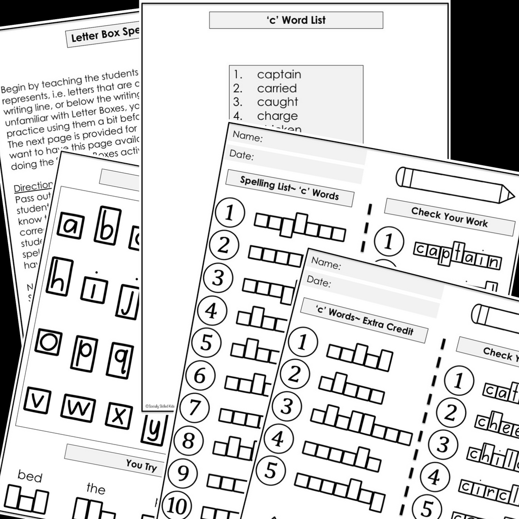 Modified Spelling Activities | Featuring 'c' Words | For 4th Grade ...