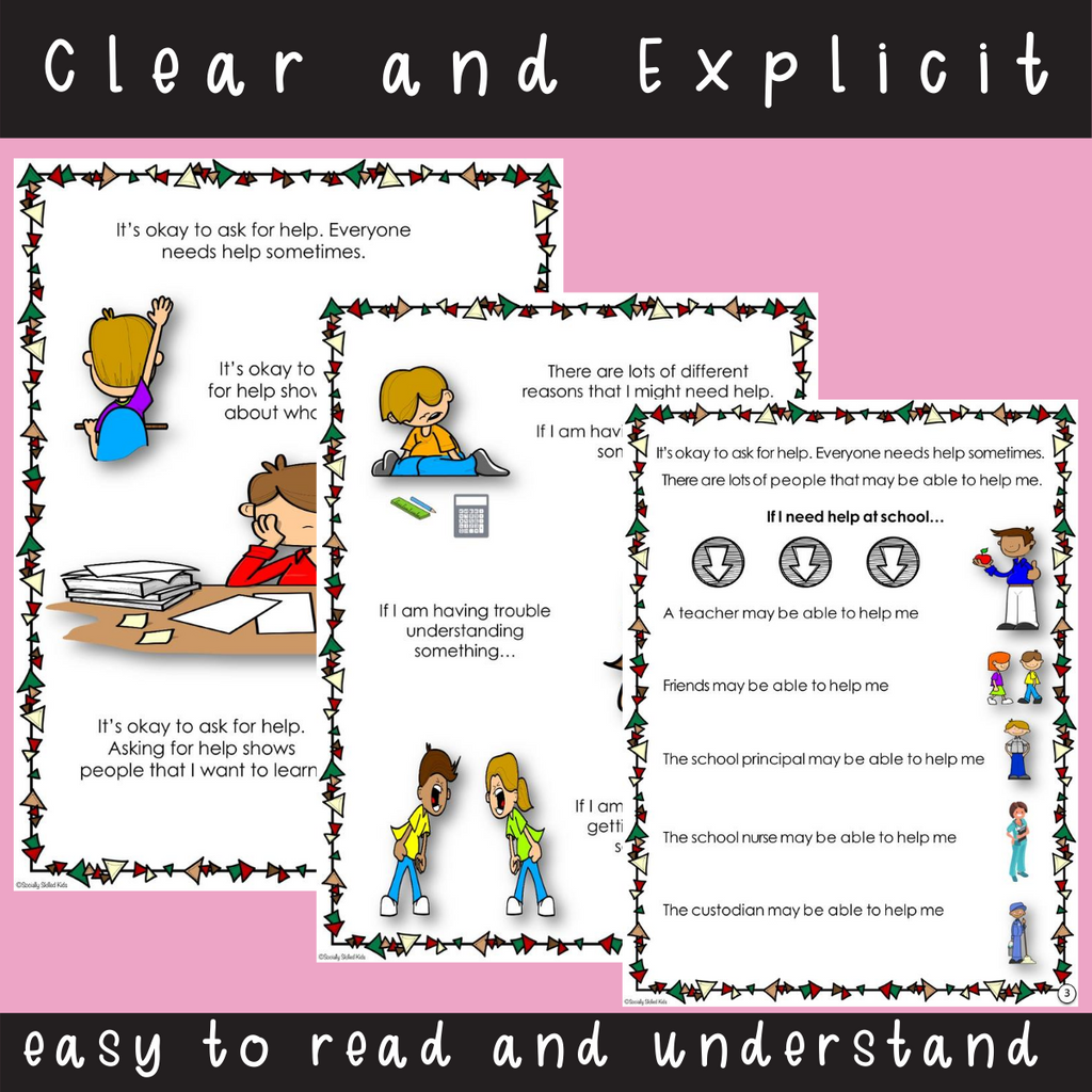It's Okay To Ask For Help | Social Skills Story and Activities | For 3 ...