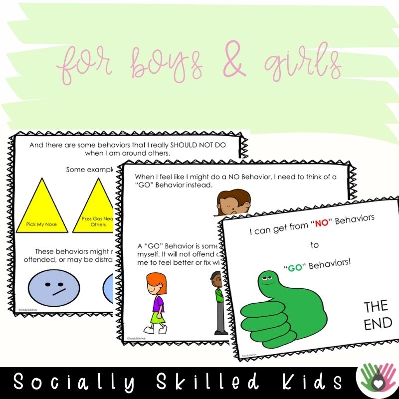 "No" Behaviors vs. "Go" Behaviors | Social Skills Story and Activities ...
