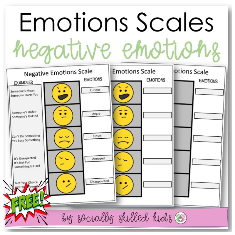 Emotions Scales with Activities | Positive And Negative | Smiley Face ...