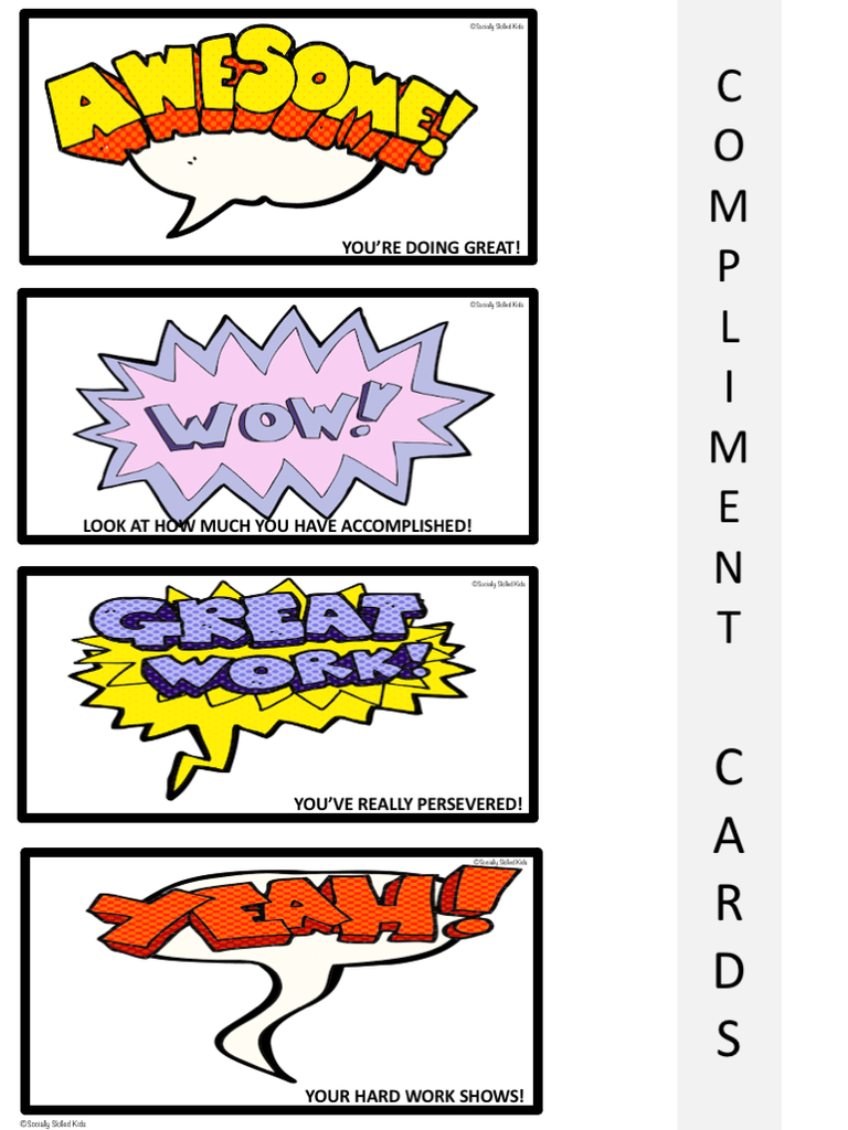 Compliment Cards – Socially Skilled Kids